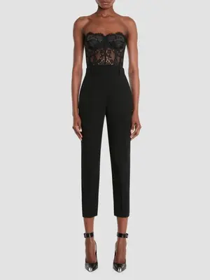 Alexander McQueen Strapless Lace Crop Bustier