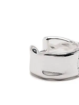 DOWER & HALL Wide Waterfall Huggie Earrings - Silver