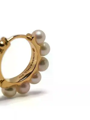 DOWER & HALL Timeless Pearl Huggie Earrings