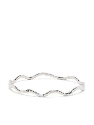 DOWER & HALL Hammered Waterfall Bangle - Silver