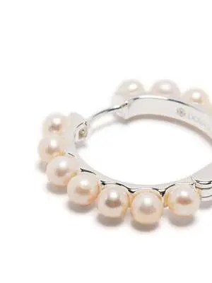 DOWER & HALL Large Timeless Pearl Huggie Hoop Earrings