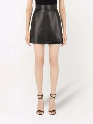 Dolce & Gabbana A-line Leather Miniskirt
