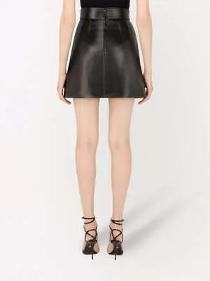 Dolce & Gabbana A-line Leather Miniskirt