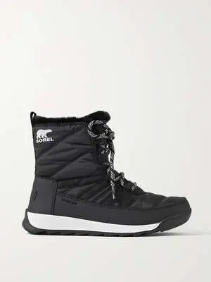 Sorel Whitney Ii Faux Fur-trimmed Boots - Black