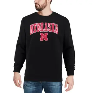 COLOSSEUM Nebraska Huskers Arch & Logo Crew Neck Sweatshirt - Black