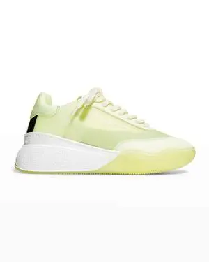 Stella McCartney Loop Faux Leather Runner Sneakers Pale Yellow-0
