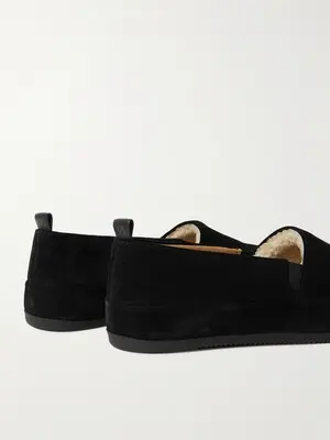 Mulo Shearling-lined Suede Slippers