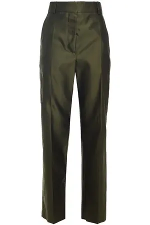 Marni Satintwill Straightleg Pants - Army Green