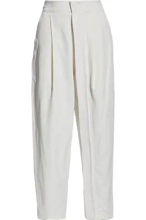 Stella McCartney Pleated Twill Tapered Pants - Ecru