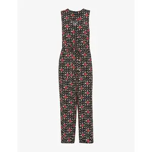 Whistles Black Corey Block-print Woven Jumpsuit