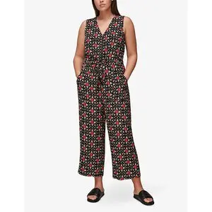 Whistles Black Corey Block-print Woven Jumpsuit