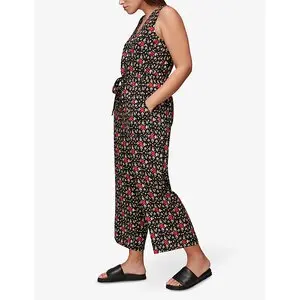 Whistles Black Corey Block-print Woven Jumpsuit