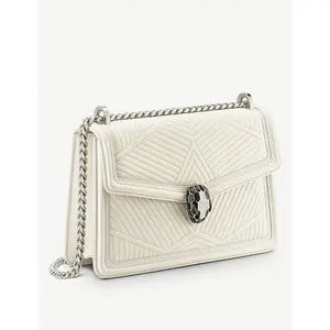 BVLGARI White Agate Serpenti Forever Quilted Leather Shoulder