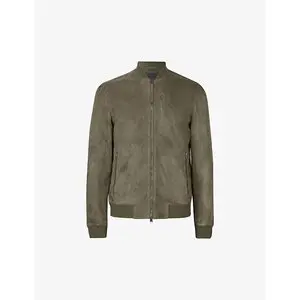 ALLSAINTS Khaki Green Kemble Suede Bomber Jacket