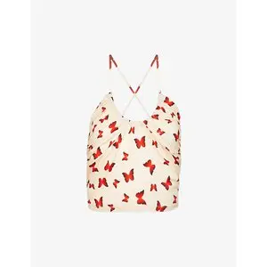 MUSIER PARIS Nude And Print Paz Butterfly-print Stretch-jersey Top