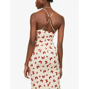 MUSIER PARIS Nude And Print Paz Butterfly-print Stretch-jersey Top