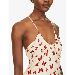 MUSIER PARIS Nude And Print Paz Butterfly-print Stretch-jersey Top