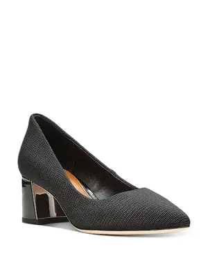 DONALD PLINER Pointed Toe Block Heel Pumps