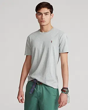 Polo Ralph Lauren Cotton Embroidered Logo Tee Andover Heather