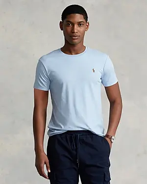 Polo Ralph Lauren Cotton Embroidered Logo Tee Elite Blue Heather