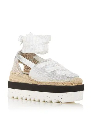 Stella McCartney Gaia Platform Espadrilles Silver