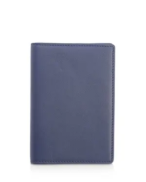 ROYCE NEW YORK Leather Rfid-blocking Passport Case Blue