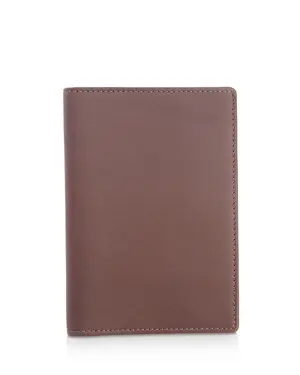 ROYCE NEW YORK Leather Rfid-blocking Passport Case Brown