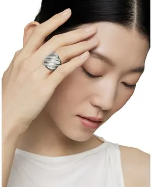 David Yurman Sterling Sculpted Cable Ring - Silver