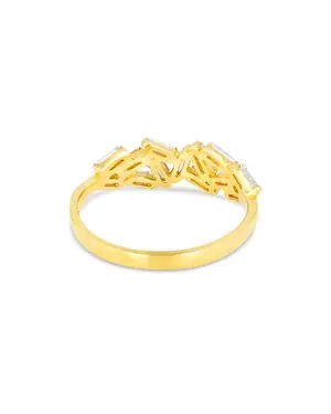 SUZANNE KALAN 18k Yellow Fireworks Diamond Baguette Ring
