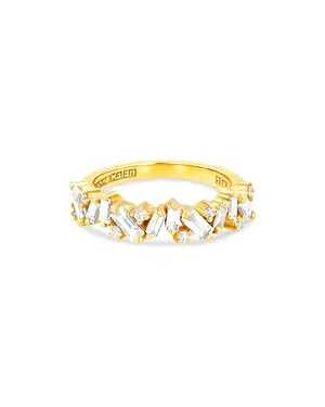 SUZANNE KALAN Suzanne Kalan 18k Yellow Gold Diamond Half Eternity Band White/gold