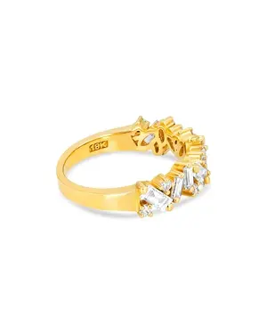 SUZANNE KALAN 18k Yellow Gold Diamond Half Eternity Band - White/gold