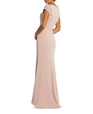 Mac Duggal Embellished Sleeve Gown