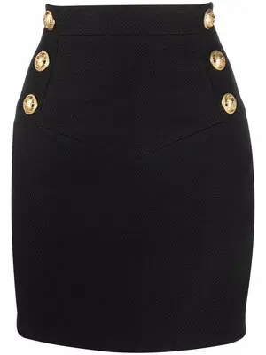 Balmain Button-detail High-waisted Skirt