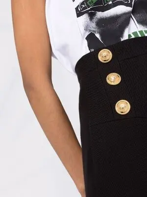 Balmain Button-detail High-waisted Skirt