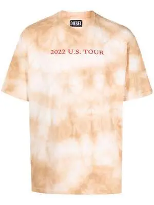 DIESEL Tour-print Tie Dye T-shirt - Neutrals