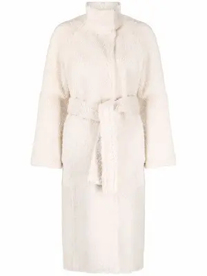 YVES SALOMON Belted Shearling Coat