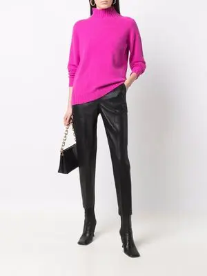 Incotex Coated Crop-leg Trousers - Black