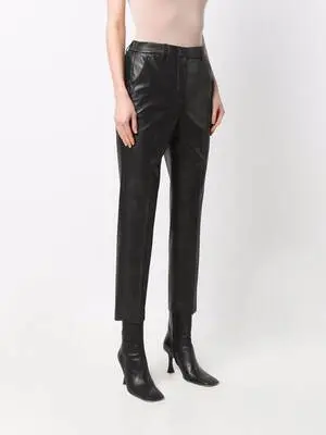 Incotex Coated Crop-leg Trousers - Black