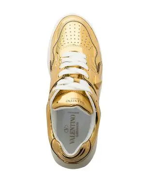 Valentino Garavani One Stud Mirror-finish Sneakers