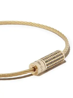 Le Gramme 18k Yellow Cable Bracelet With Black Diamonds - Gold