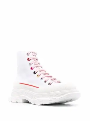 Alexander McQueen Tread Slick Ankle Sneakers - White