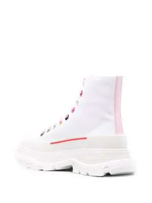 Alexander McQueen Tread Slick Ankle Sneakers - White
