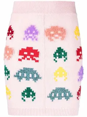 Stella McCartney Alien Intarsia-knit Mini Skirt - Pink