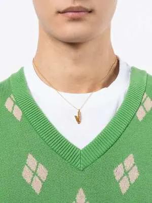 LOVENESS LEE V Alphabet Pendant Necklace - Gold