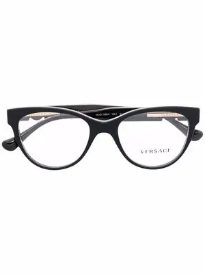 Versace Logo Cat-eye Glasses - Black