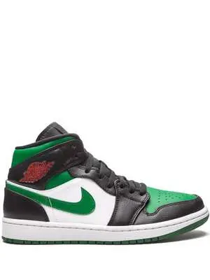 JORDAN Air 1 Mid Green Toe Sneakers