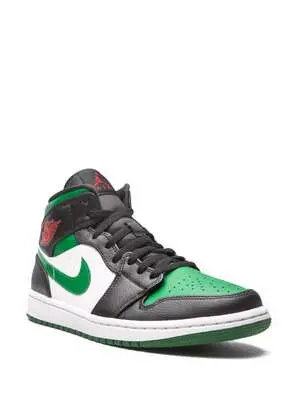 JORDAN Air 1 Mid Green Toe Sneakers