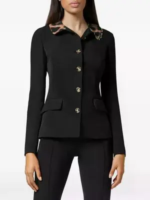 Philipp Plein Leopard Print Collar Cady Jacket