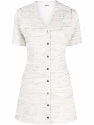 Sandro Bethany Tweed Minidress - Blue