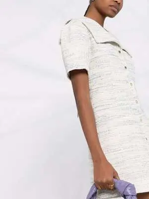 Sandro Bethany Tweed Sailor Collar Mini Dress